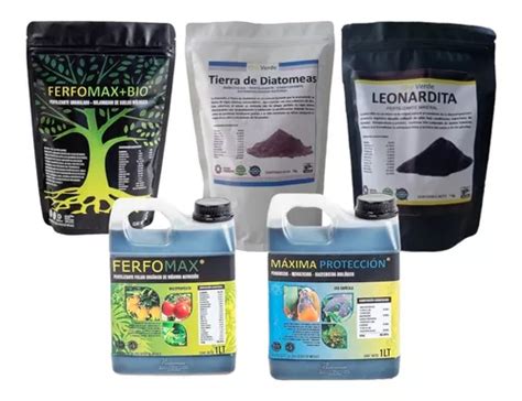 Kit Completo Fertilizante Fungicida Diatomea Orgánico Huerto Meses