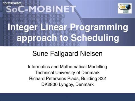 ppt integer linear programming approach to scheduling powerpoint presentation id 3218712
