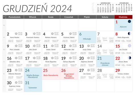 Godziny pracy grudzień 2024