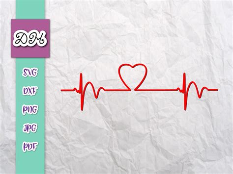 Heartbeat SVG Files For Cricut Ekg Heart Beat Cardiogram Etsy