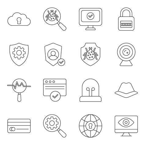 Pack Of Encryption Icons 6254224 Vector Art At Vecteezy