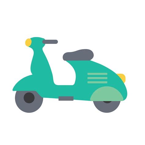 Scooter motocicleta vehículo de estilo plano simple Vector Premium