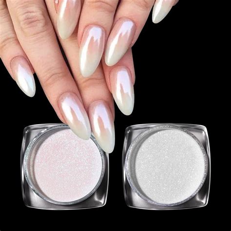 Amazon PrettyDiva Pearl Nail Powder 2 Colors Chrome Nail Powder