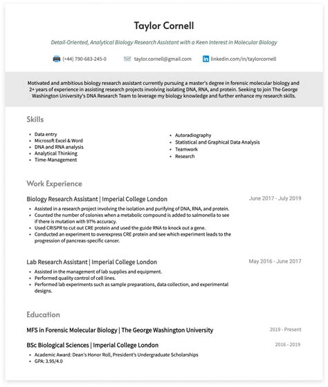 Research Assistant Resume Skills Templates Examples CakeResume