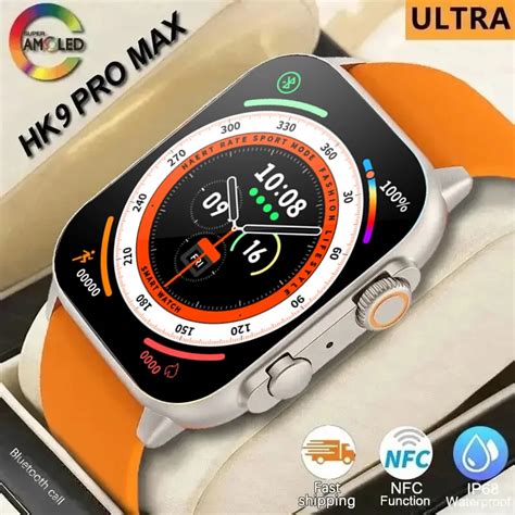 NEW HK9 Pro MAX Smart Watch 9 Mens Women AMOLED HD Screen Heart Rate