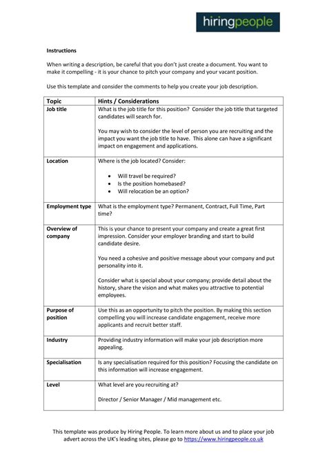 Free Job Advertising Template Examples Hiring People