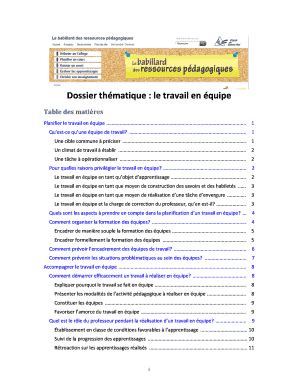 Fillable Online Dossier Th Matique Le Travail En Quipe C Gep De