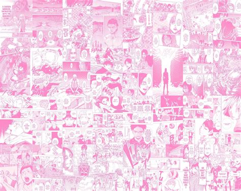 144 PCS Pink Manga Panel Wall Collage Aesthetic Anime Wall Etsy