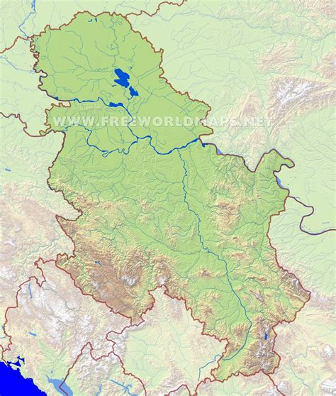 Serbia Physical Map