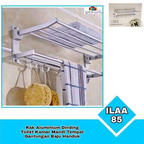 Promo Rak Aluminium Dinding Toilet Kamar Mandi Tempat Gantungan Baju