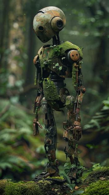 A Retro Robot Mechanic Assembling Robots From Junk In A Post