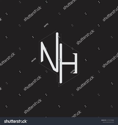 NH Initial Letters Logo Monogram With Up To Down Royalty Free Stock