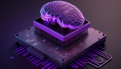 Concepto de hardware de inteligencia artificial representación 3d ia