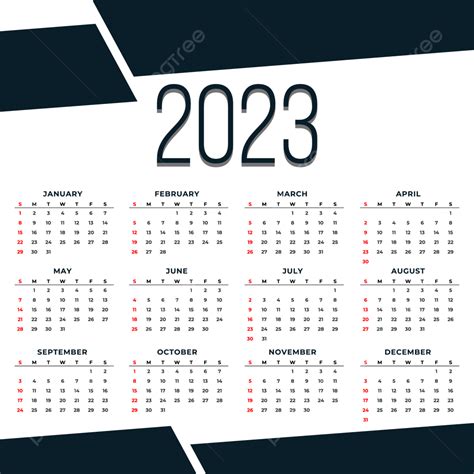 2023 New Year Clean Calendar 2023 New Year Calender PNG And Vector