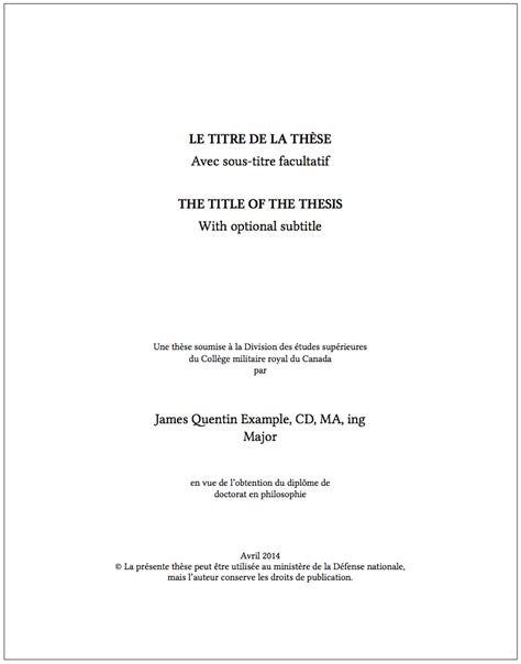 Directives de rédaction de thèse