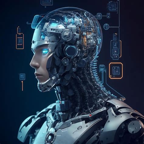 Inteligencia artificial en la cabeza humanoide tecnología de robótica