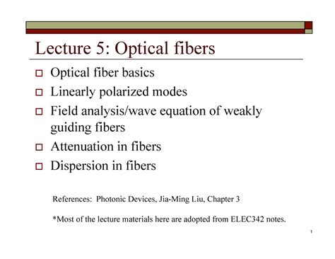Lect5 Optical fibers 2 1 Lecture 5 Optical fibers ÿ Optical fiber