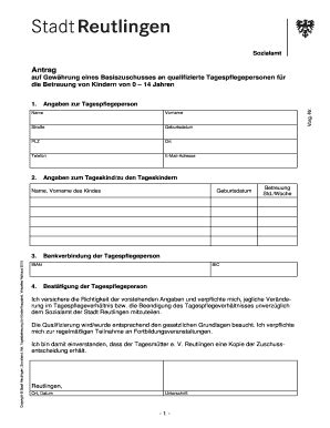 Fillable Online Formulare Reutlingen Antrag Auf Gewhrung Eines