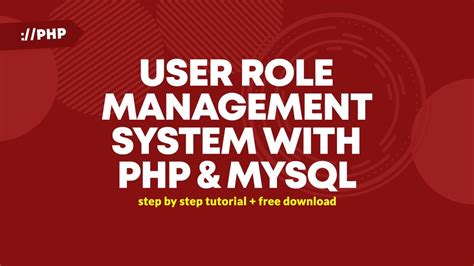 simple user role management system in php mysql youtube