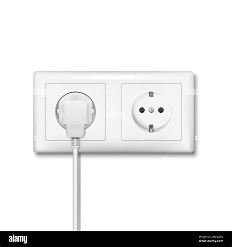 Realistic Plug Inserted In Electrical Outlet Electric Plugs And Socket