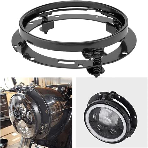 Amazon co jp Chelhead 7インチ ヘッドライト ブラケット 取り付け リング 固定用金具 Harley Davidson