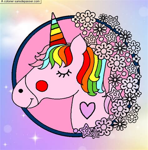Dessin Colori Coloriage Mandala Licorne Par Zyad Sans D Passer