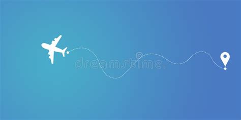 Airplane Routes Travel Icon Travel From Start Point And Dotted Line