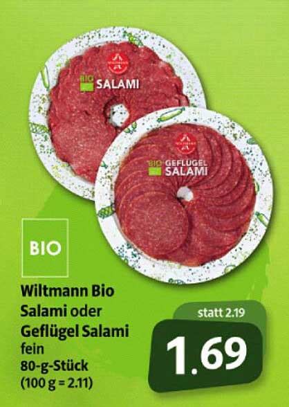 Bio Wiltmann Bio Salami Oder Geflügel Salami Angebot bei Markant Markt