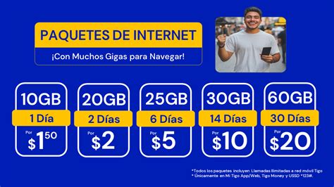 Paquetes de Internet Prepago Móvil Tigo SV