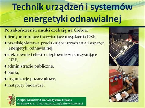 Technik Urz Dze I System W Energetyki Odnawialnej Zesp Szk Nr
