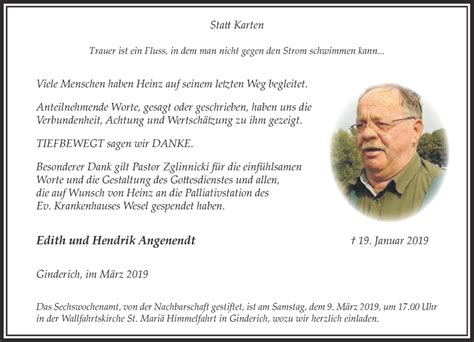 Alle Traueranzeigen für Heinz trauer rp online de
