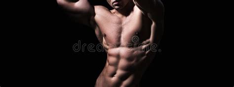 Banner Templates With Muscular Man Muscular Torso Six Pack Abs Muscle