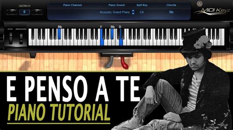 Lucio Battisti E Penso A Te Piano Tutorial How To Play Youtube