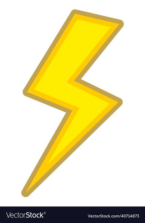 Lightning Bolt Icon Cartoon Yellow Flash Symbol Vector Image