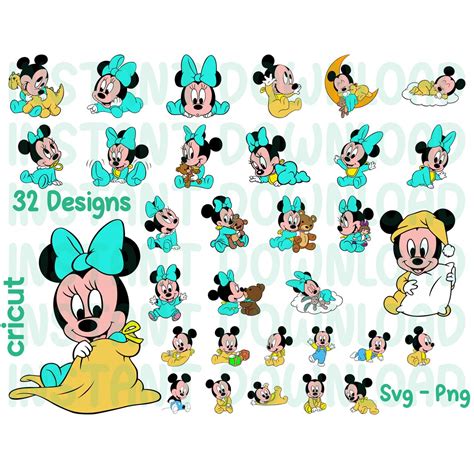 Baby Minnie Mouse Svg Baby Mickey Mouse Svg Baby Minnie And Mickey