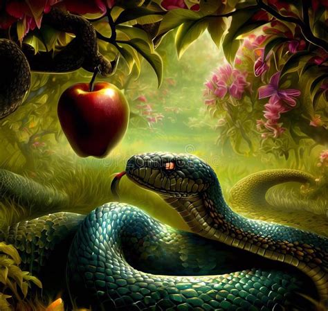 Forbidden Fruit In The Garden Of Eden Stock Illustration Illustration