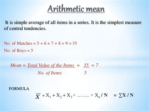 arithmetic mean