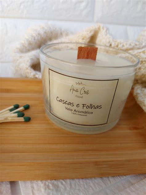 Vela Aromática Cascas e Folhas Elo7 Produtos Especiais