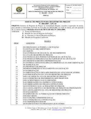 Preenchível Disponível CEL 01 OBJETO Prego Por Registro de Preos para