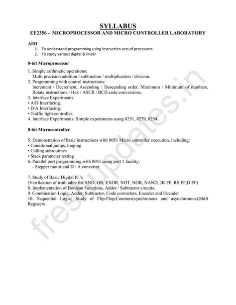 microprocessor and microcontroller lab manual pdf
