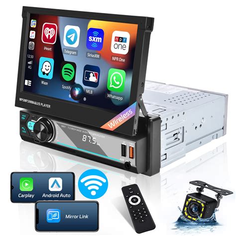 1 Din Car Android Multimedia Player 6 9 Inch Touch Screen Carplay Auto