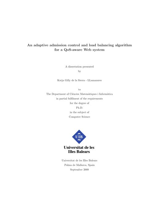 pdf an adaptive admission control and load balancing algorithm for a qos aware web system