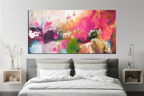 Fuschia Abstract Painting Print Vibrant Pink Blue Print Etsy Large