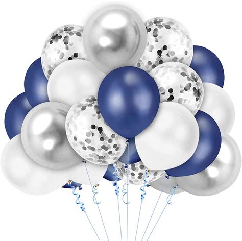 Sunshine Smile Palloncini Elio Blu Bianco Argento Coriandoli Palloncini