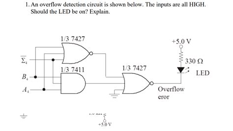 solved 1 an overflow detection circuit is shown below the