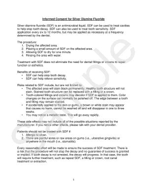 Silver Diamine Fluoride Consent Form Pdf Fill Online Printable