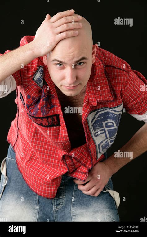 Man Touching His Head Stock Photo Alamy