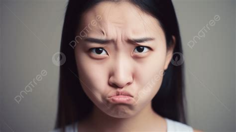 흰색 눈썹을 가진 젊은 여성 아시아 학생 화난 얼굴 불쾌한 여자 표정 얼굴 고화질 사진 사진 배경 일러스트 및 사진 무료 다운로드 Pngtree