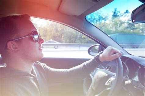 Handsome Man Driving Car Wearing Sunglasses Stock Photo By Sarymsakov