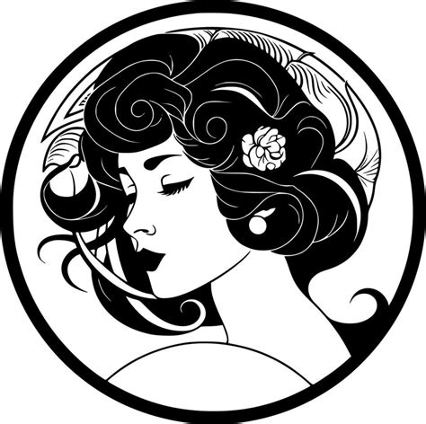 Art Nouveau Minimalist And Simple Silhouette Vector Illustration